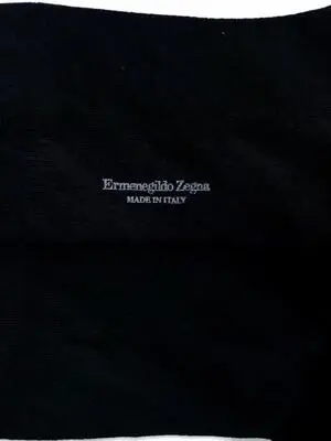 Zegna Mid-calf Socks With Embroidered Logo - Blue
