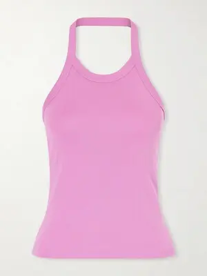 FLORE FLORE Angie Organic Cotton-jersey Halterneck Tank - Pink