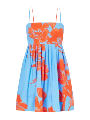 Cara Cara Leo" Floral Print Cotton Poplin Midi Dress - Multi