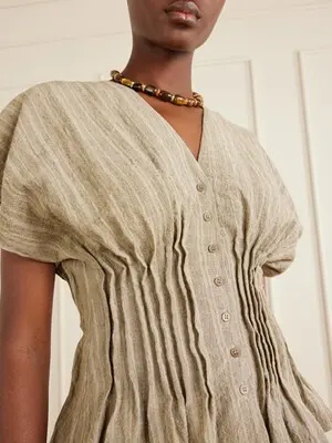 CORTANA Camila Gathered Linen Shirt