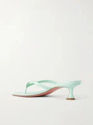 Amina Muaddi Juliette 45 Leather Thong Sandals - Green