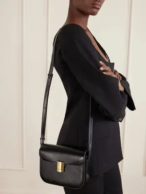 Calvin Klein Tilla Small Leather Shoulder Bag - Black