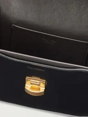 Calvin Klein Tilla Small Leather Shoulder Bag - Black