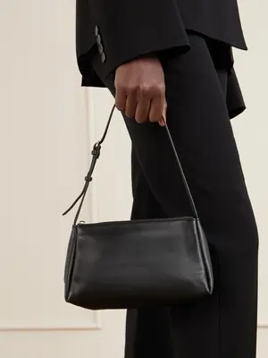Calvin Klein Aurelis Leather Shoulder Bag - Black