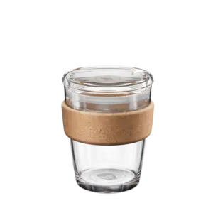 KEEPCUP Neutrals Brew Cork Quicksip 12oz/340ml Reusable Glass Coffee Cup - Brown