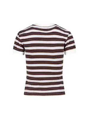 Adidas Summer Glow" Striped Cotton T-shirt - Multi