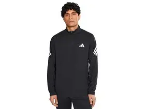 Adidas Adi365 Iconic Running Half-zip Jacket With Stand Collar And Thumbholes - Black