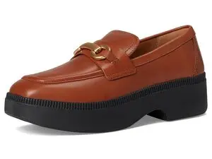Fitflop F-luma Chunky-snaffle Leather Demi-wedge Loafers - Tan