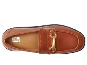 Fitflop F-luma Chunky-snaffle Leather Demi-wedge Loafers - Tan
