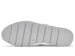 J/SLIDES NYC Metallic Leather Espadrille With Buckle Strap - Gray