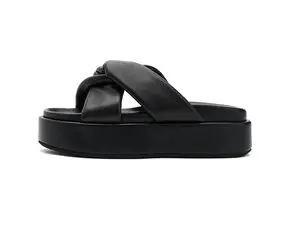 J/SLIDES NYC Yvette Platform Sandals With Knot Detailing - Black