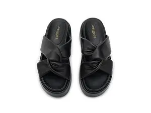 J/SLIDES NYC Yvette Platform Sandals With Knot Detailing - Black