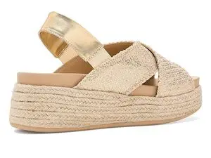 J/SLIDES NYC Berlin Platform Espadrille Sandals - Gold