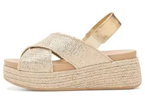 J/SLIDES NYC Berlin Platform Espadrille Sandals - Gold
