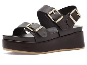 J/SLIDES NYC Brooke Platform Wedge Sandals - Brown