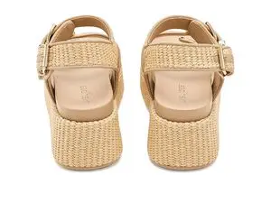 J/SLIDES NYC Brooke Platform Wedge Sandals With Buckle Detailing - Gray