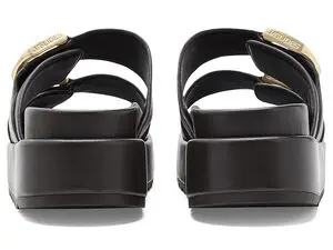 J/SLIDES NYC Sierra Platform Dress Sandals With Buckled Straps - Brown