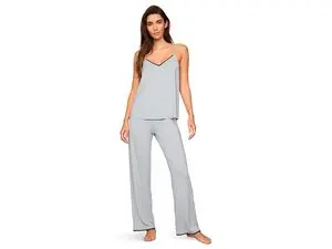 Eberjey Frida Cami And Pants Pj Set Pajama Sets Lagoon/ivory - Gray