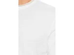 Vince Loose Knit Double Collar Short Sleeve Crew T Shirt Optic /parchment - White