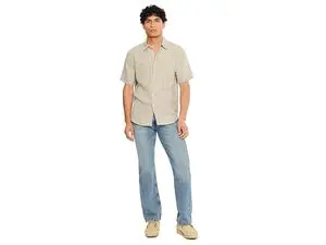 Vince Ballston Stripe Short Sleeve Hemp Shirt Clothing Parchment/coastal Stripe