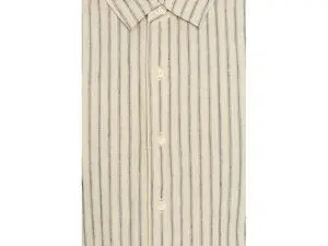 Vince Ballston Stripe Short Sleeve Hemp Shirt Clothing Parchment/coastal Stripe