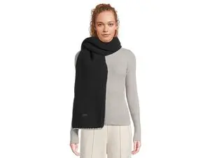 UGG Fluff Scalloped Scarf Scarves Chestnut - Black