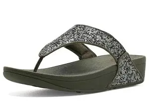 Fitflop FitFlop Lulu Multi-Tonal Glitter Toe-Post Sandals Olive
