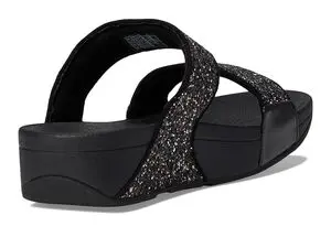 Fitflop Lulu Multi-tonal Glitter Slides - Black