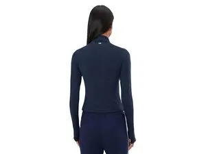 Splits59 Stevie Active Rib Half Zip Waist Length Top - Navy
