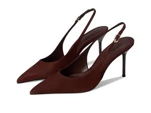 Schutz Alicia Suede Pointed Toe Stiletto Slingback Pumps - Brown