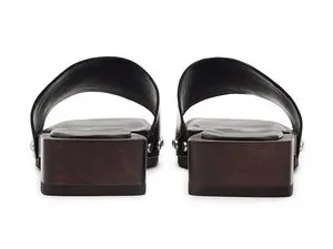 Vince Barbara Wooden Sole Sandals - Black