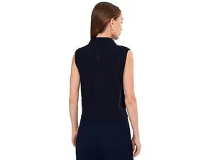 Vince Polo Cable Vest - Navy