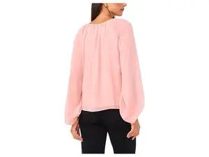 Vince Camuto Balloon Sleeve V-neck Blouse - Pink