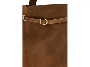 Madewell Essential Belted Bucket Tote In Suede - Brown