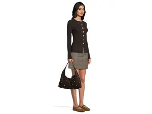 Madewell Suede Studded Shoulder Bag - Brown