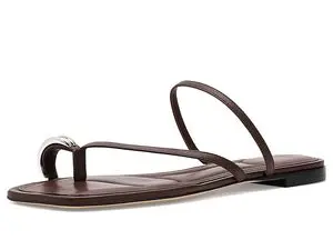 Vince Polli Strappy Sandals With Jewelry-inspired Toe Ring - Brown