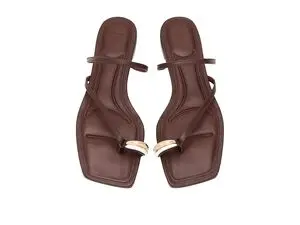 Vince Polli Strappy Sandals With Jewelry-inspired Toe Ring - Brown