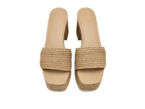 Vince Clarita Raffia Platform Wedge Sandals - Brown