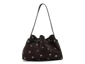 Madewell Suede Drawstring Shoulder Bag With Eyelet Detail