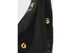 Madewell Essential Curve Shoulder Bag In Studded Suede - Black