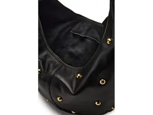 Madewell Essential Curve Shoulder Bag In Studded Suede - Black