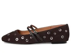 Madewell Greta Double-strap Eyelet Ballet Flats - Brown