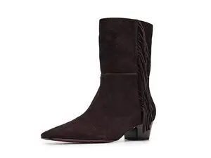 Madewell The Lexie Fringed Ankle Boot In Suede - Brown