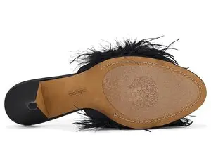 Vince Camuto Paelly Feather High Heel Mule Sandals - Black