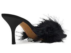 Vince Camuto Paelly Feather High Heel Mule Sandals - Black