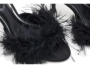 Vince Camuto Paelly Feather High Heel Mule Sandals - Black