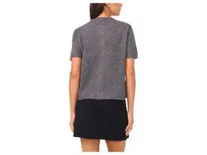 Vince Camuto Short Sleeve Cardigan Sweater - Gray