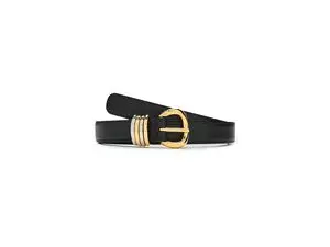 Madewell Mixed Metal Keeper Leather Belt - Black