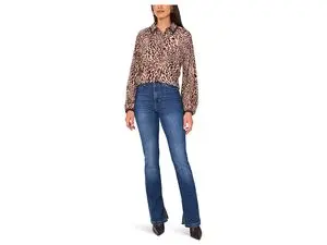 Vince Camuto Printed Raglan Sleeve Shirt - Gray