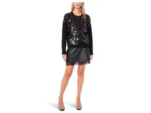 Vince Camuto Multi Paillette Crew Neck Pullover